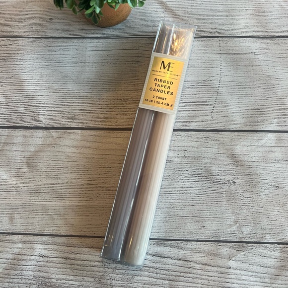 Expressions | Accents | Modern Expressions Ribbed Taper Candles White ...